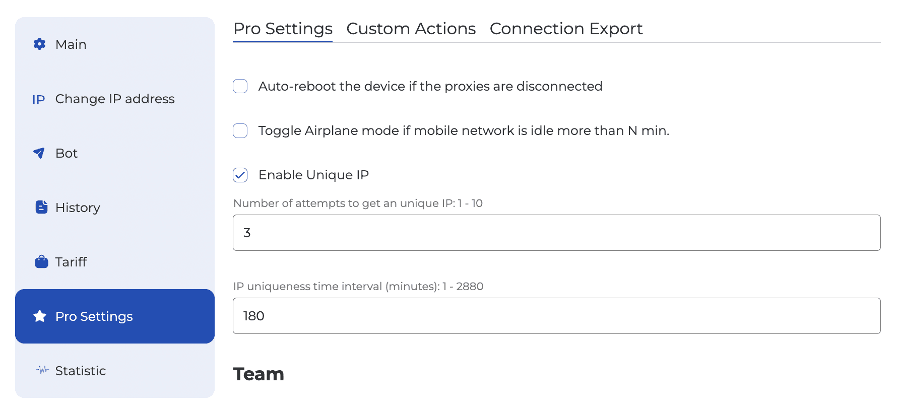 Personal account | iProxy Online